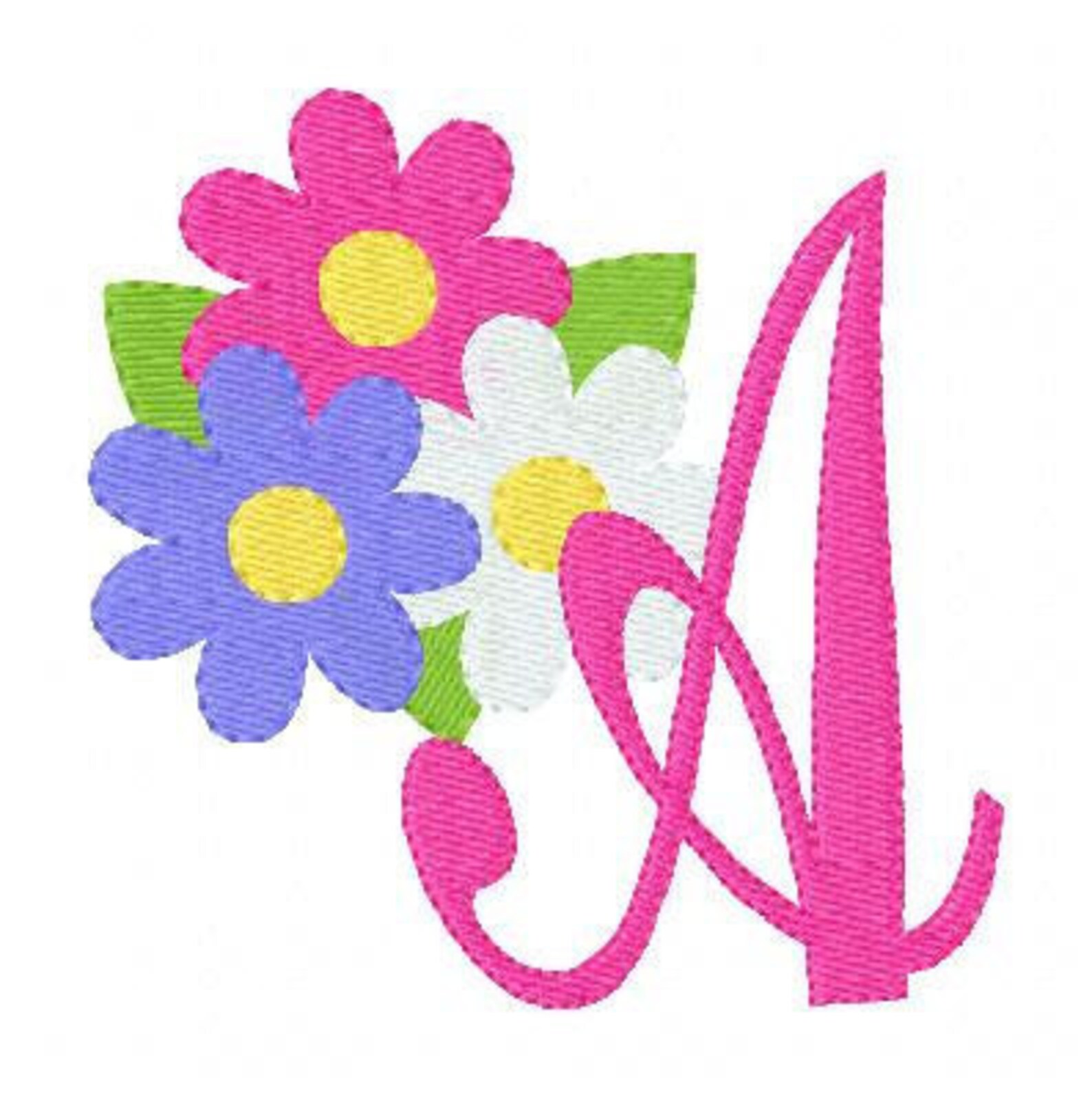 Daisy Flowers Monogram Machine Embroidery Font Designs | Etsy
