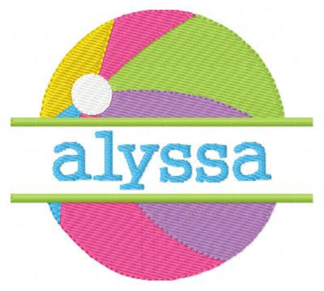 Beach Ball // Split Machine Embroidery Monogram Font Set, Embroidery ...