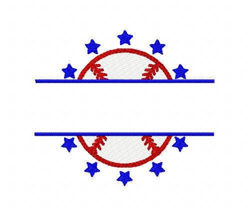 Baseball Split Machine Embroidery Monogram Font Set, Baseball ...