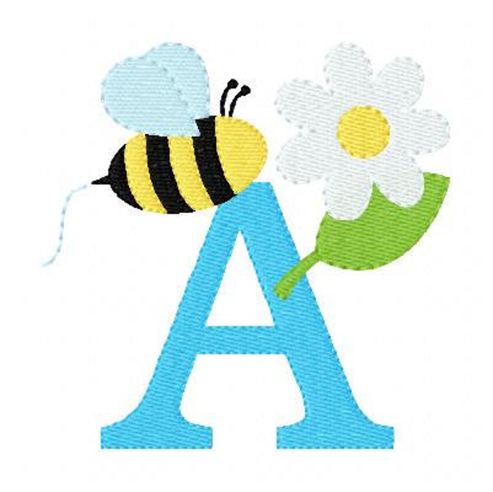 Bee // Monogram Embroidery Font Design Set// Bumble Bee | Etsy