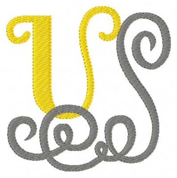 Swirl // Monogram Embroidery Designs Embroidery Font | Etsy