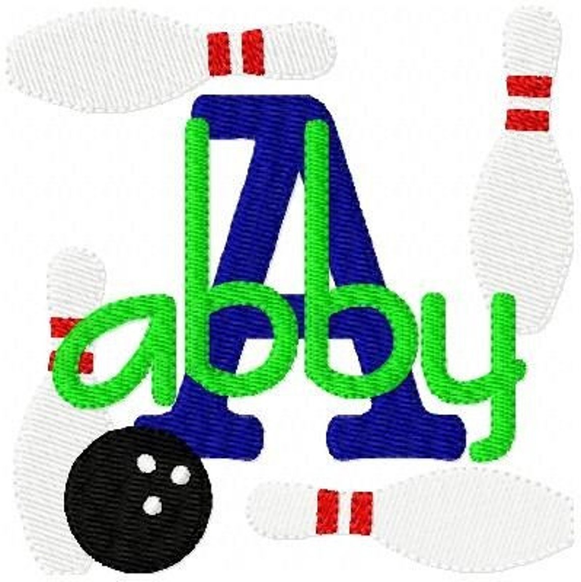 Bowling // Monogram Embroidery Font Design Set Machine - Etsy