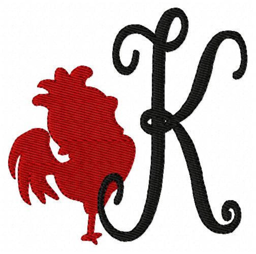 Gamecock // Rooster // Monogram Embroidery Font Design Set, Machine ...