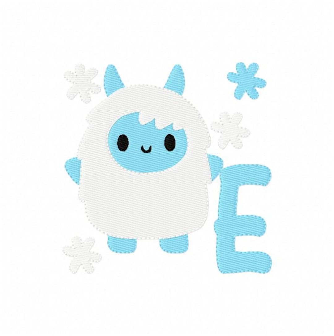 Snow // Yeti // Monogram Embroidery Design // Machine Embroidery Design ...