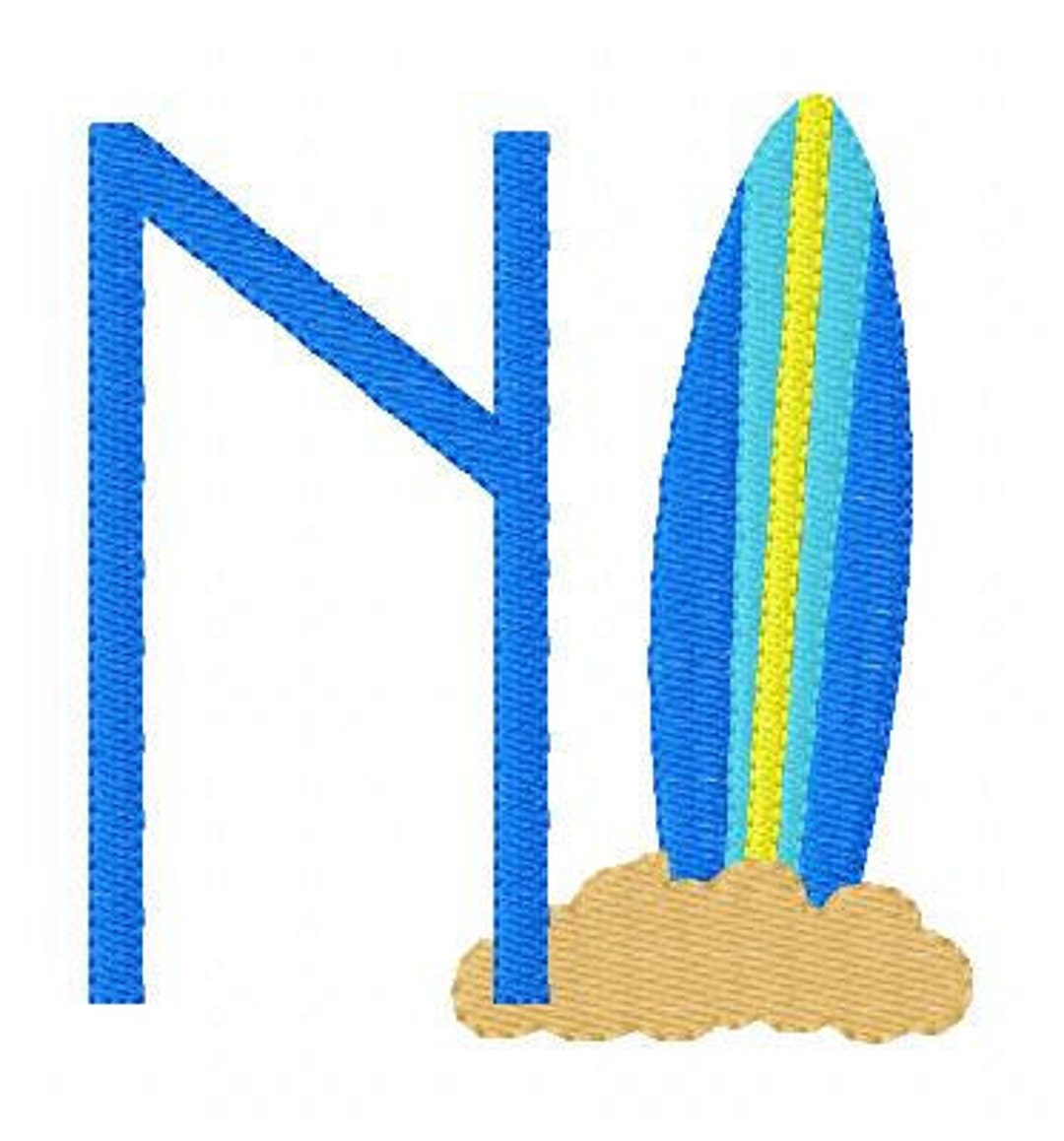 Surfer // Surf// Machine Embroidery Monogram Font Design Set, Machine ...