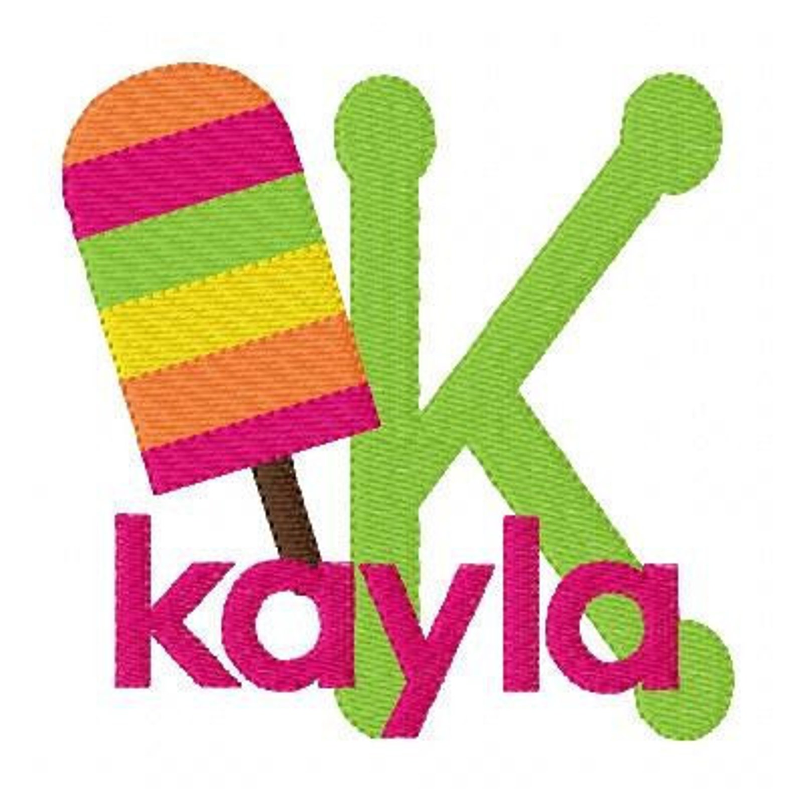Popsicle Monogram Embroidery Font Design Set Machine | Etsy