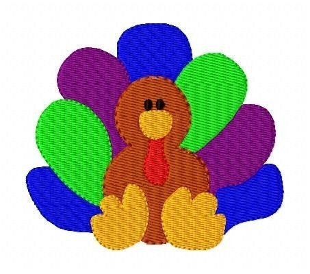 Embroidery Design, Thanksgiving Turkey Single // Joyful Stitches - Etsy