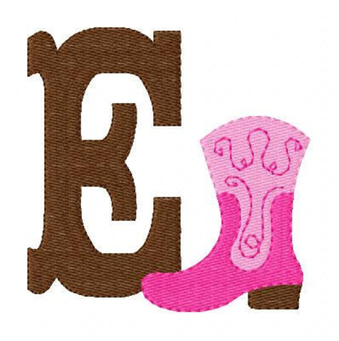 Cowgirl // Boot // Western // Monogram Machine Embroidery Font Design ...
