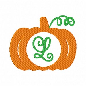 Pumpkin Vine Fall Monogram Embroidery Design, Pumpkin Monogram Font ...