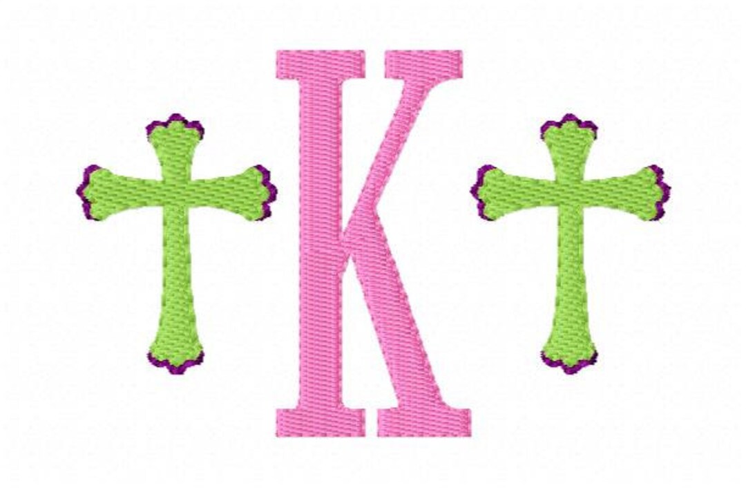 Cross Mini Monogram Machine Embroidery Design Set, Machine Embroidery ...