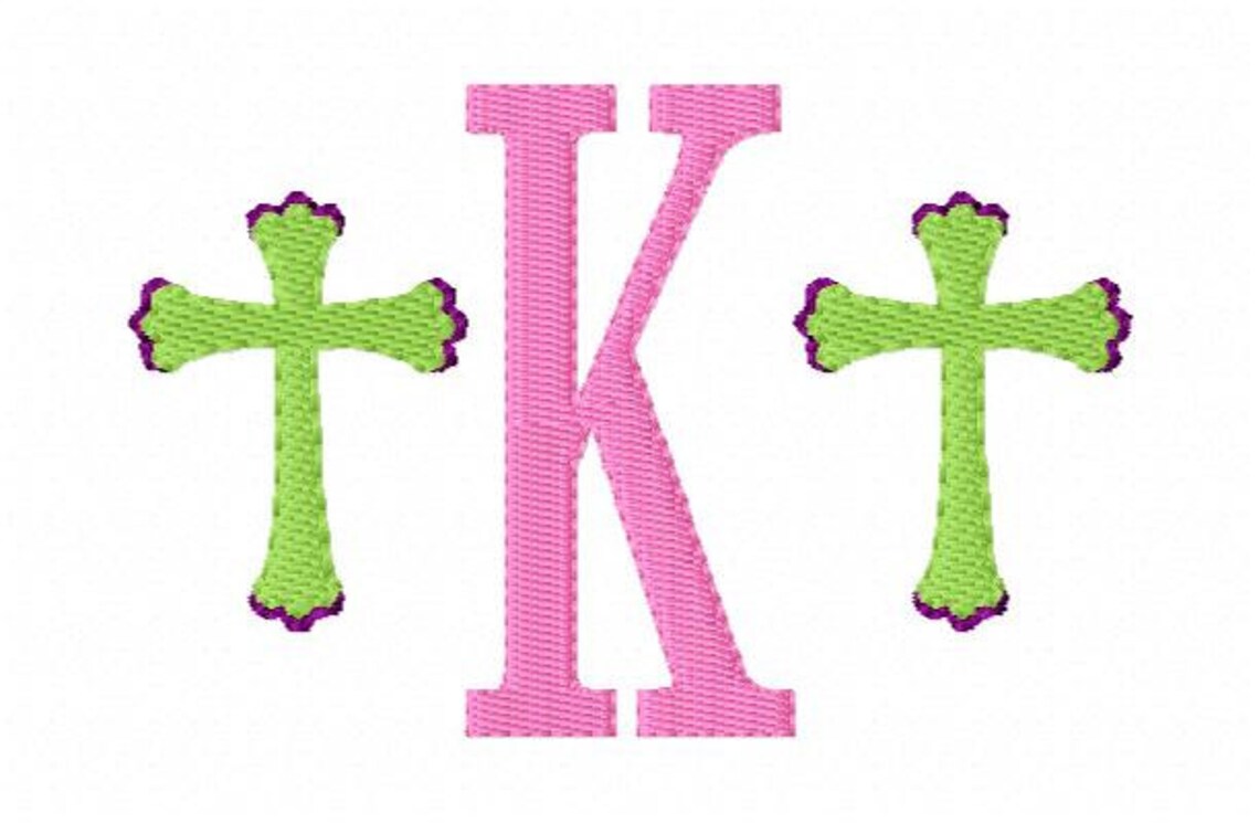 Cross Mini Monogram Machine Embroidery Design Set Machine - Etsy