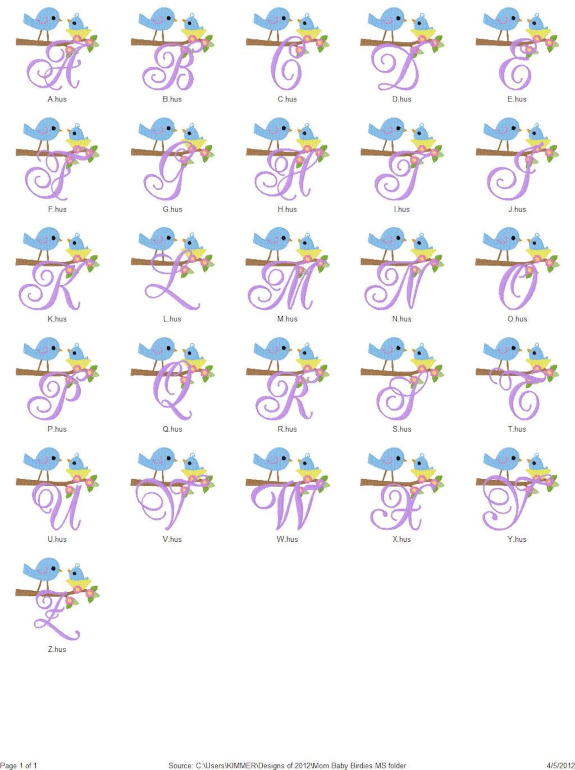 Mommy With Baby Bird Embroidery Design // Monogram Machine | Etsy