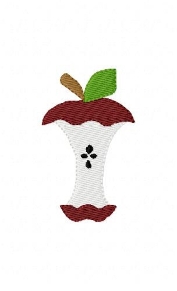 Apple Core Embroidery Design Apple Core Apple Machine | Etsy