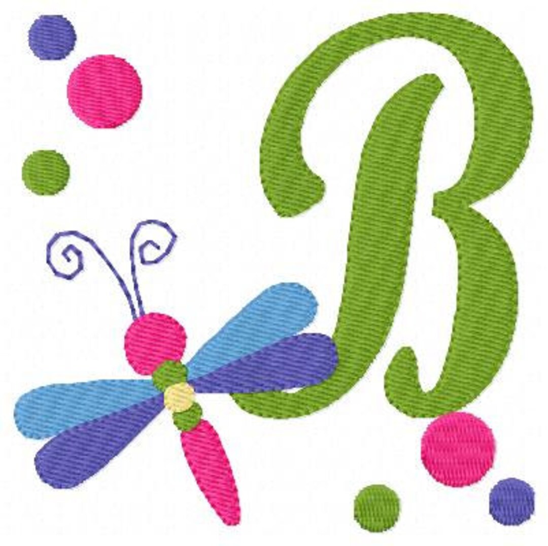 Dragonfly Monogram Machine Embroidery Font Design Set // Joyful ...