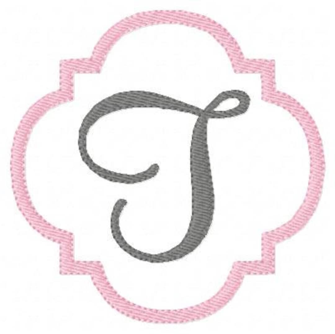 Machine Embroidery Monogram Font Design Set // Pink and Grey // Machine ...