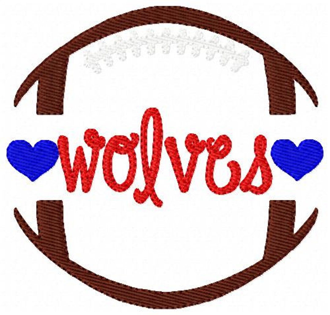 Football Embroidery Design, Wolves, Sports Embroidery Design, Mascot ...