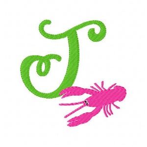 Crawfish, Monogram Embroidery Design, Embroidery Font, Monogram Font ...