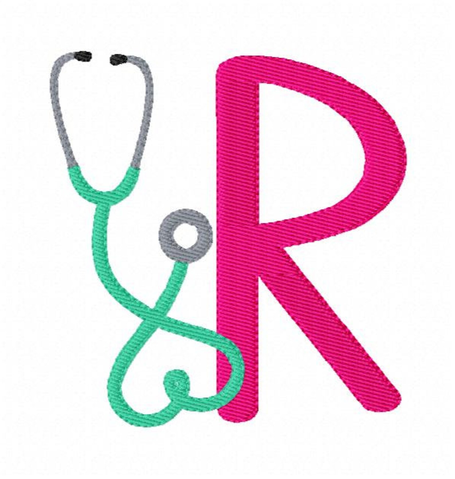 Stethoscope Nurse Medical Monogram Embroidery Design, Joyful Stitches ...