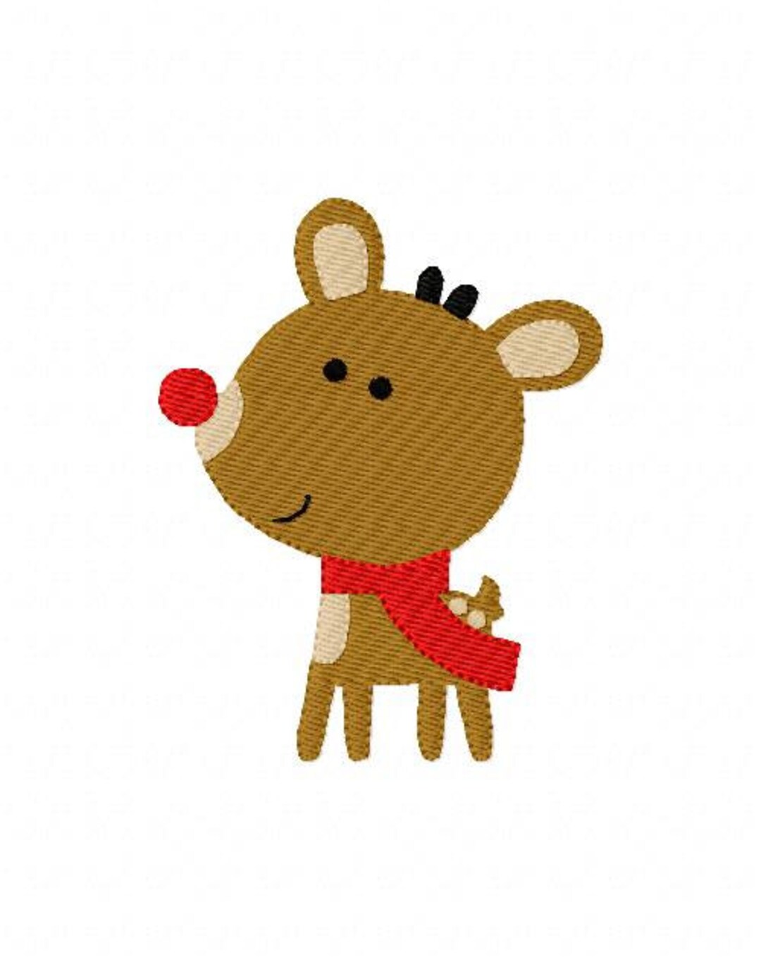 Red Nose Reindeer, Embroidery Pattern, Rudolph, Machine Embroidery ...