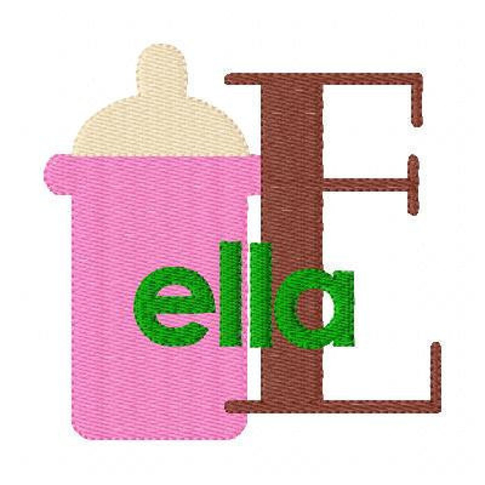 Baby Bottle // Monogram Embroidery Font Design Set // Baby - Etsy