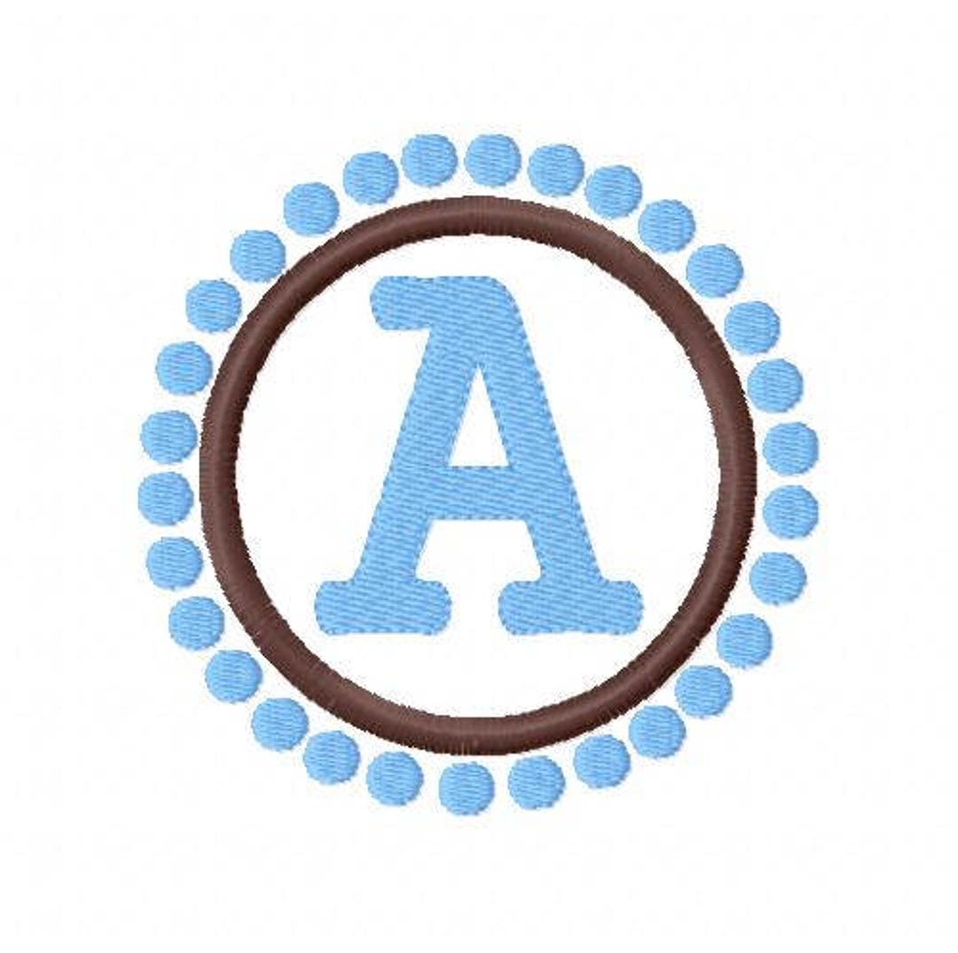 Circle Monogram With Dots // Machine Embroidery Monogram Designs ...