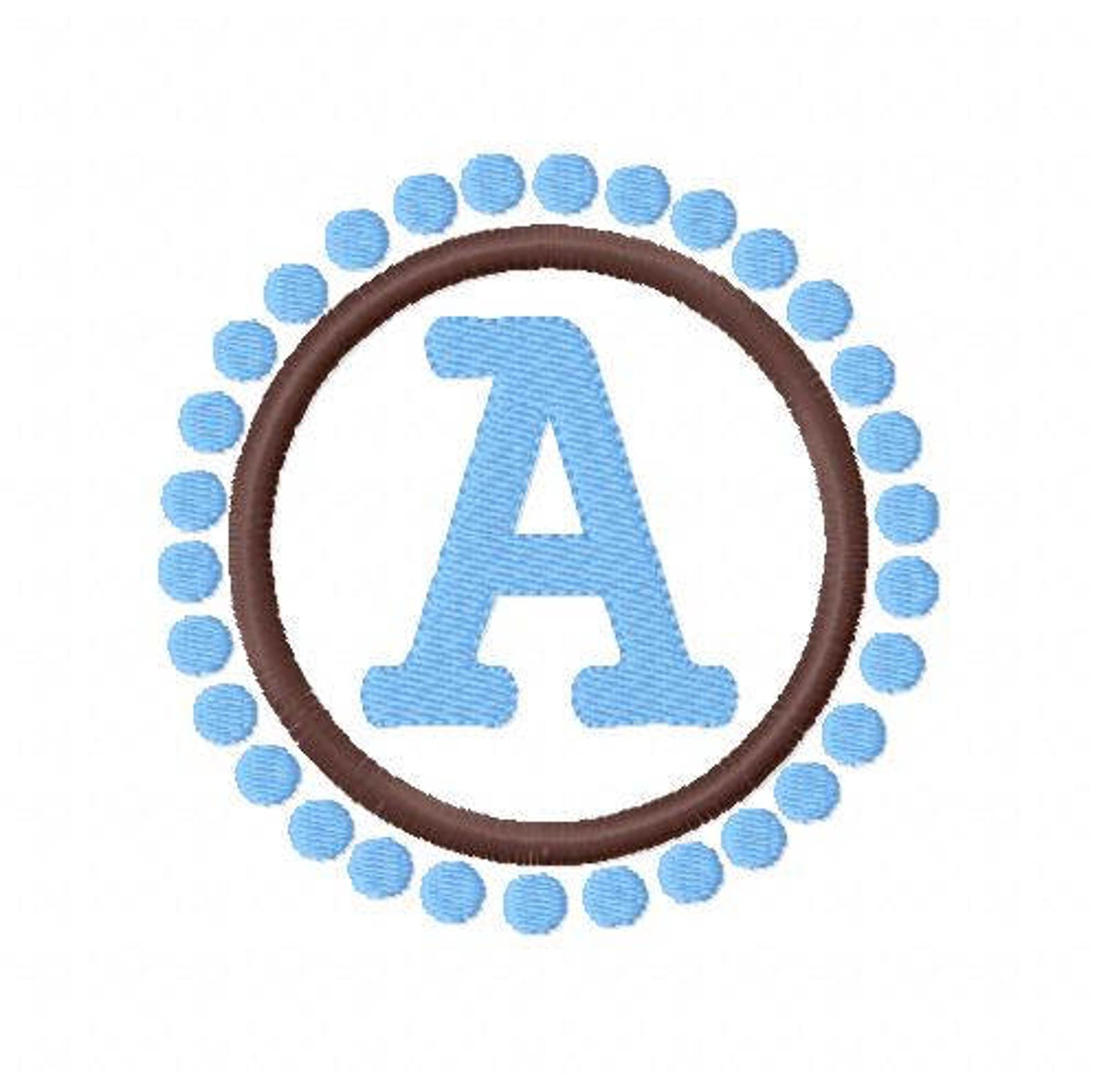 Circle Monogram With Dots // Machine Embroidery Monogram Designs ...