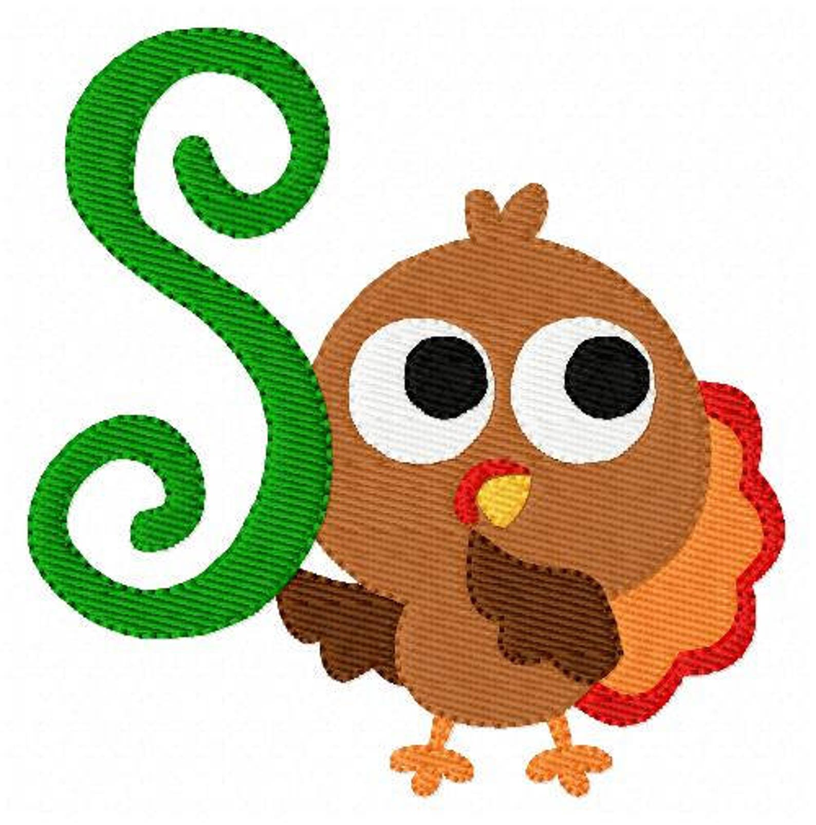 Turkey Thanksgiving Monogram Machine Embroidery Design Font - Etsy