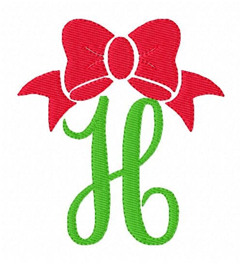 Bow Monogram Machine Embroidery Design Font Set Bow | Etsy