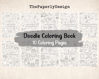 Abstract Doodle Art Coloring Book - Printable Coloring Pages - PDF ...