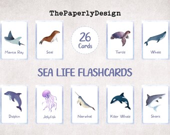 Ocean Animals Flashcards - Educational Printable Cards for Kids ...