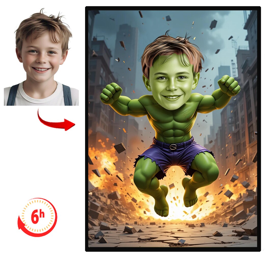 Personalized Hulk Superhero Portrait,hulk Portrait,personalized ...