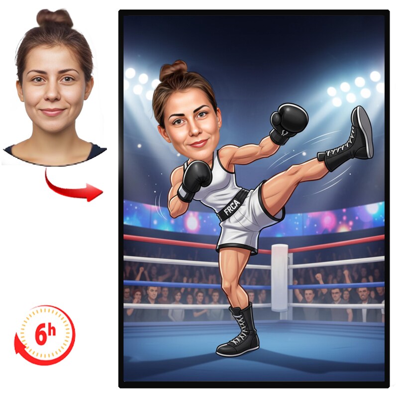 Kickboxing Cartoon - Etsy