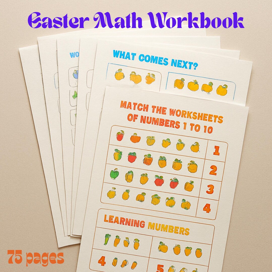 Easter Early Years Math & Numbers Workbook 75-page Learning Bundle - Etsy
