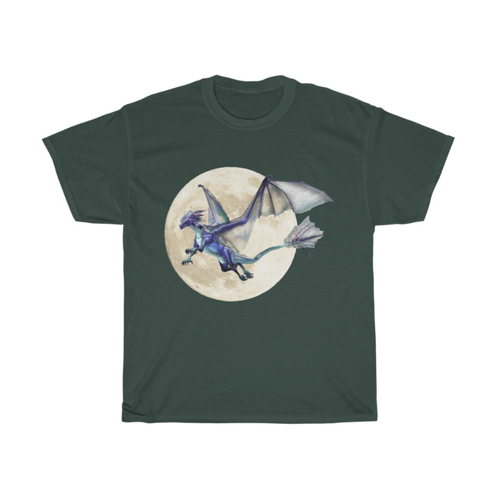 Dragon Moon Unisex Heavy Cotton Tee Shirt, Dragon T-shirt, Dragon Gifts ...