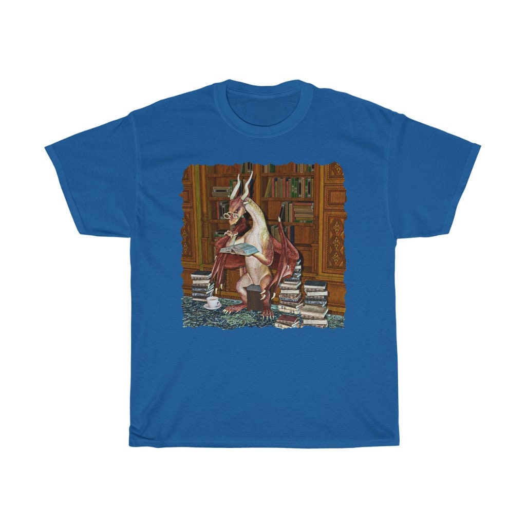 Book Dragon Unisex Ultra Cotton Tee, Dragon T-shirt, Dragon Lover Shirt ...