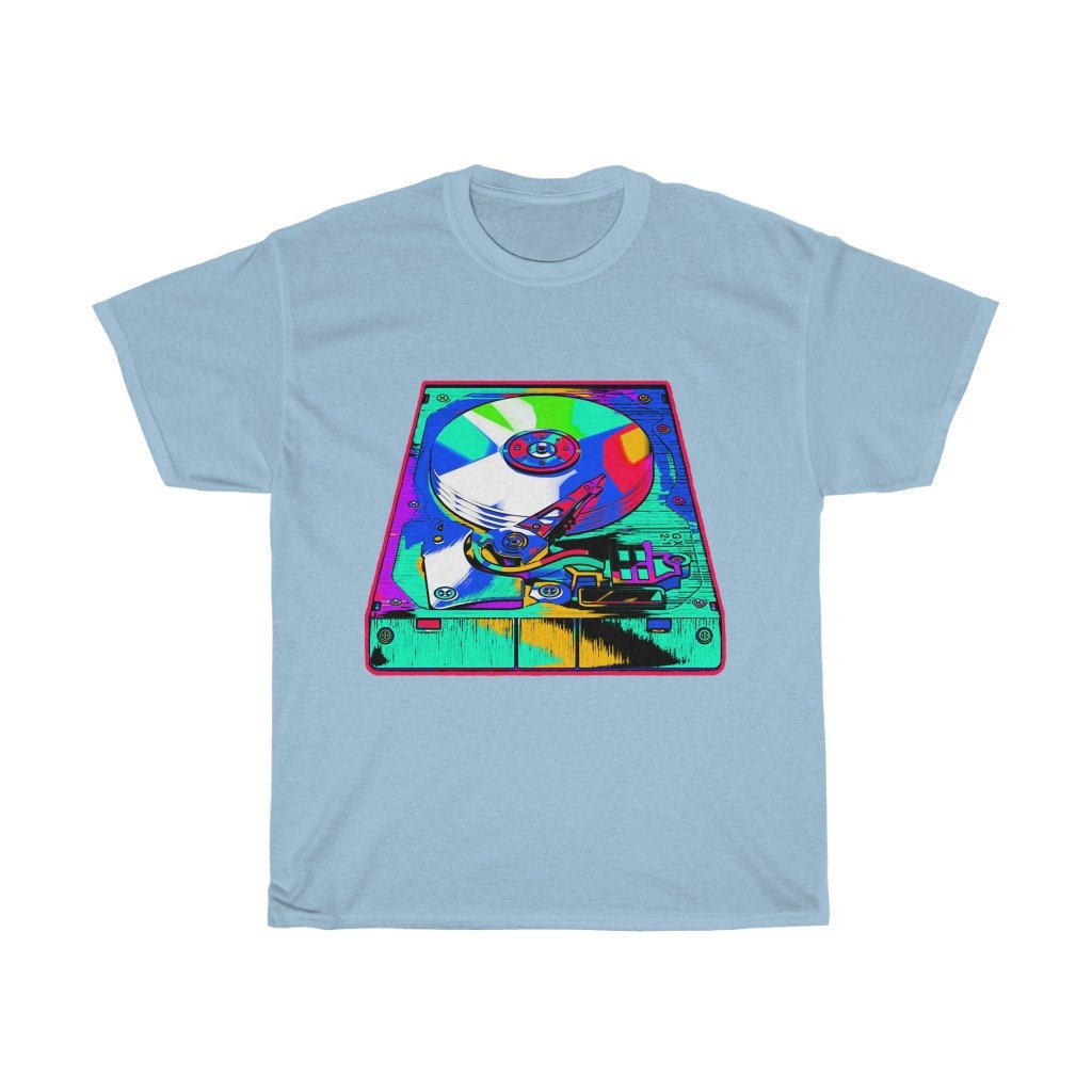 Hard Drive Tech Geek Unisex T Shirt, Heavy Cotton Tee, Pop Art Computer ...