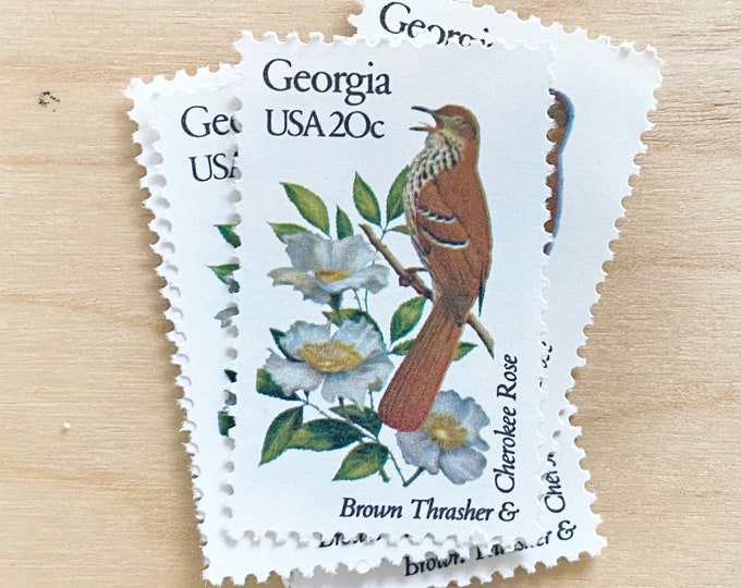 Set of 5 . Georgia State Bird & Flower . 20 Cent . Unused Vintage ...
