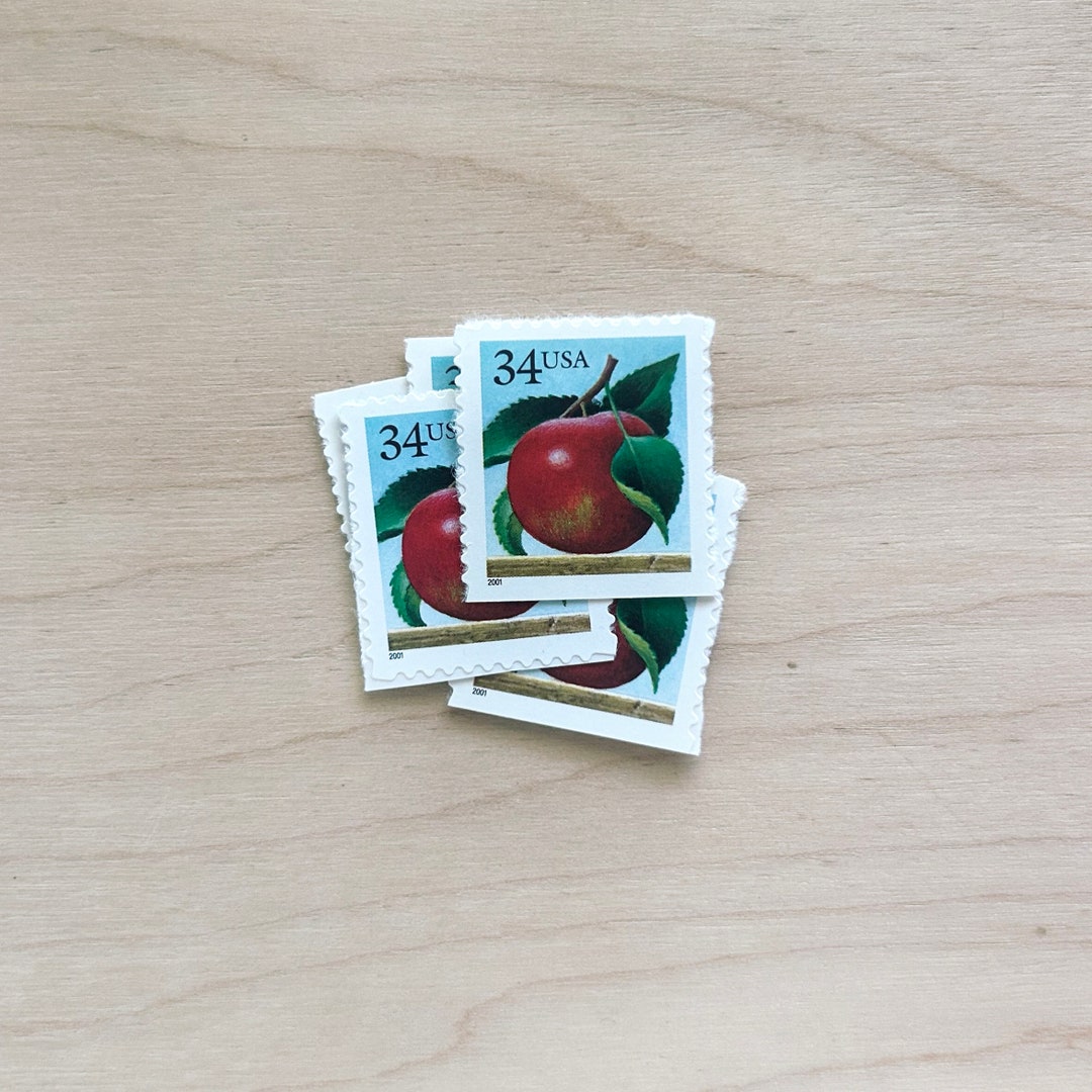 Set of 5 . Apple . 34 Cent . Unused Vintage Postage Stamps - Etsy