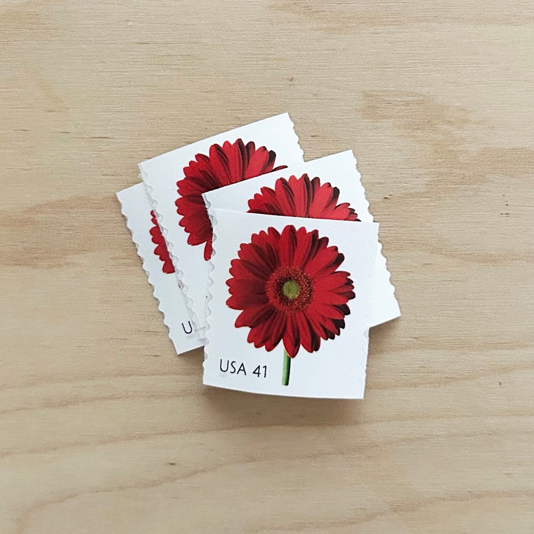 Set of 5 . Gerbera Daisy . 41 Cent . Unused Vintage Postage Stamps - Etsy