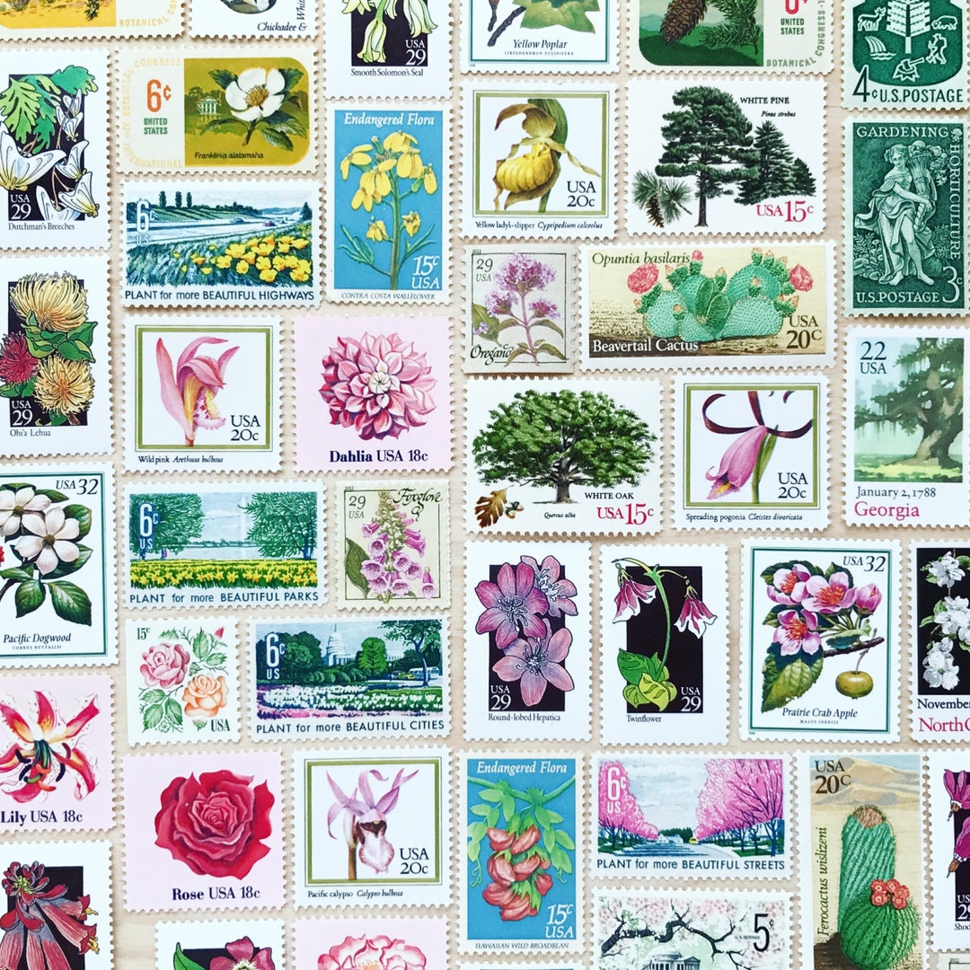 Floral Variety Pack . USPS Unused Vintage Postage Stamps - Etsy