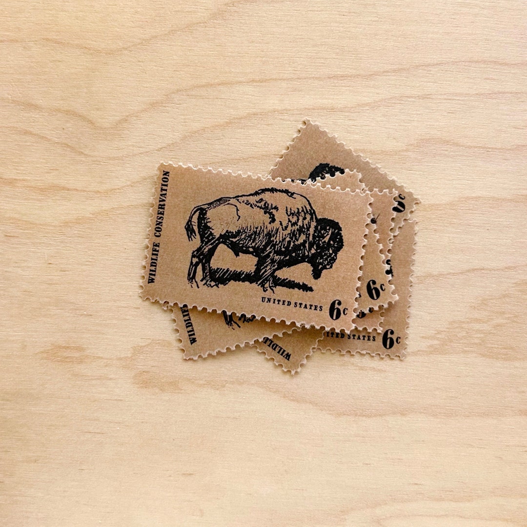 Set of 10 . Bison . 6 Cent . Unused Vintage Postage Stamps - Etsy