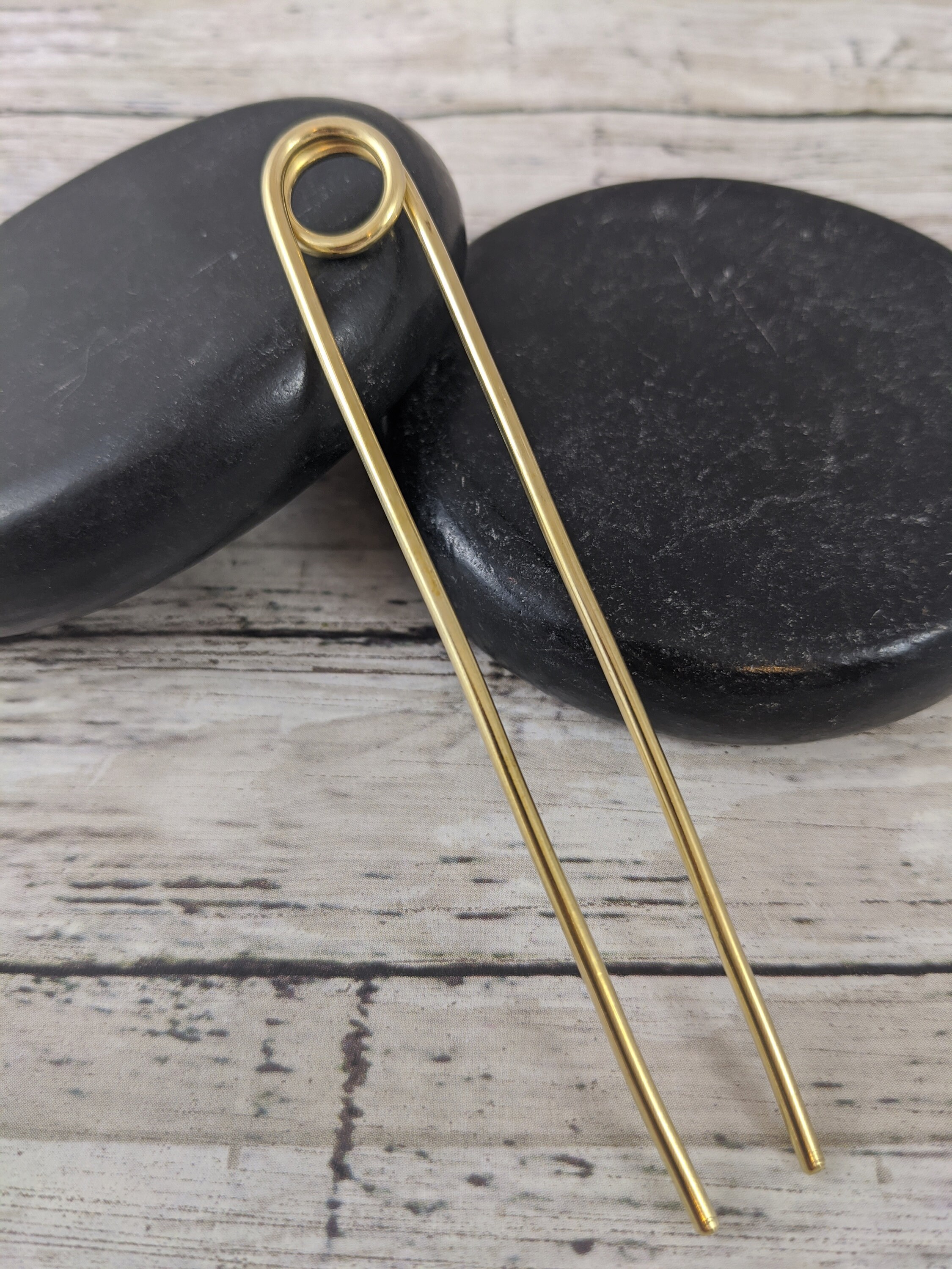 Brass Mini Hair Pin for Half Bun Updo Handmade Wire Hair | Etsy