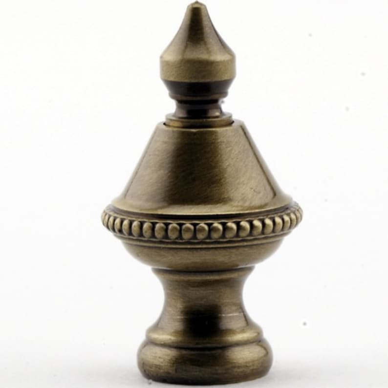 LAMP FINIAL Beaded Knob Polished Brass Metal - Etsy