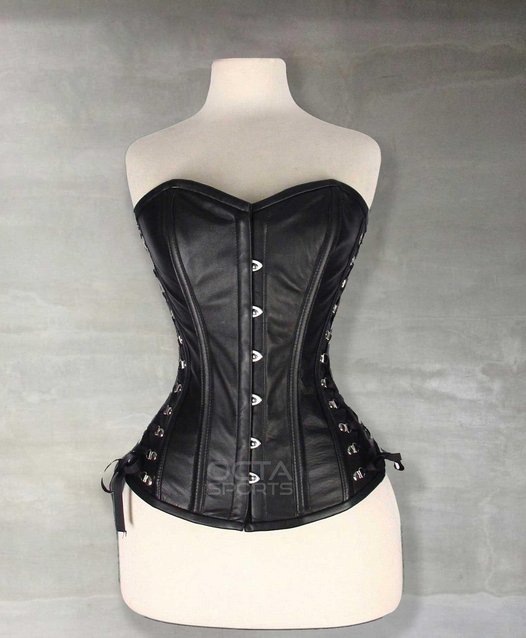 Women's Heavy-duty Waist Trainer Steel Boned, Genuine Leather,overbust ...