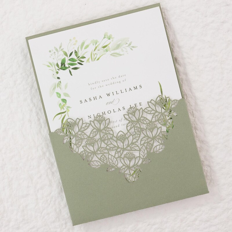 Lace Pocket Invite - Etsy