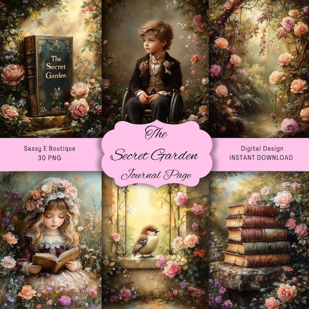 The Secret Garden: 30 PNG, Journal Pages, Scrapbook Paper - Etsy