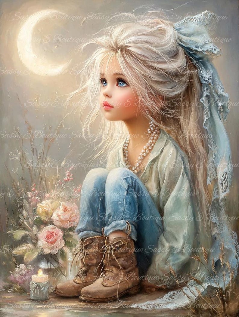 Little Girl Vol 3: 5 PNG, Junk Journal, Fussy Cuts, Collage, Card ...