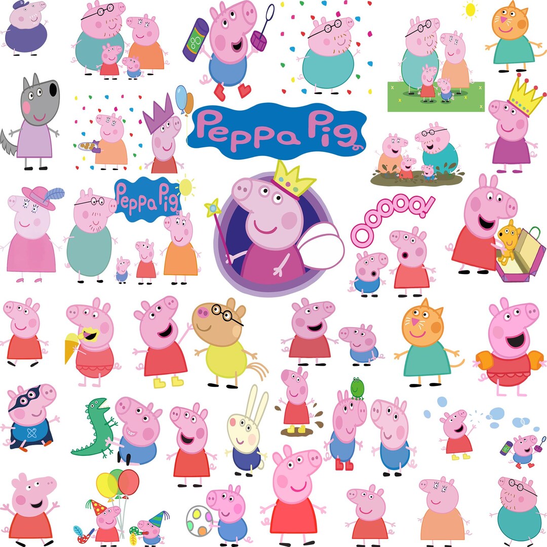 Peppa Pig Characters Cartoon Moovie -svg-png-pdf- \ Tshirt \ Shirt ...
