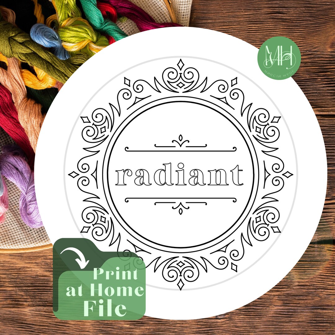 Radiant Embroidery Pattern Image for Hand Embroidery - Etsy