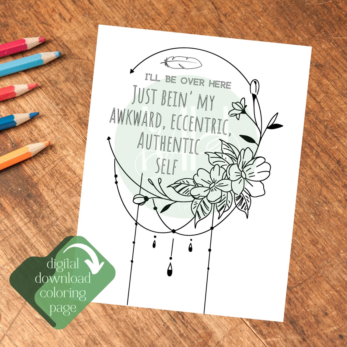 Awkward Eccentric Self Coloring Sheet - Etsy
